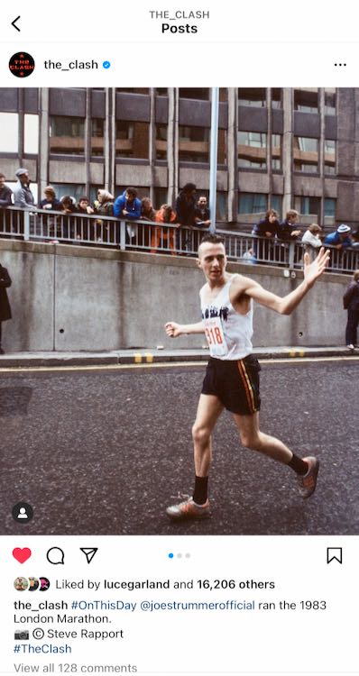 Joe Strummer of The Clash at Mile 20 of the 1983 London Marathon ...